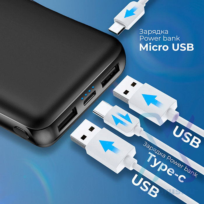 ЗУ Power Bank Walker WB-305 , 5000 mAh, Li-Pol, 2.4A вх/вых, Type-c ...